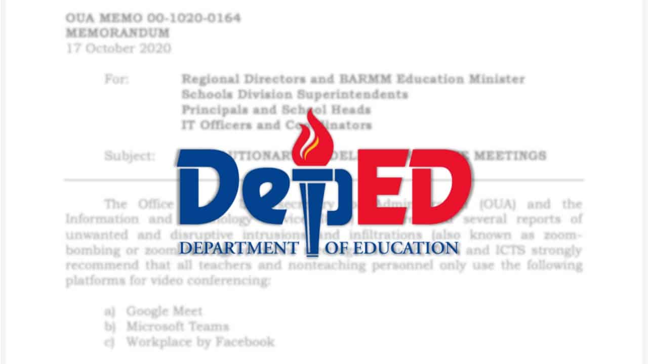 DepEd Precautionary Guidelines on Online Meetings
