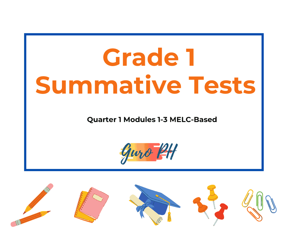 Grade 1 Summative Tests Quarter 1 Modules 1-3 MELC-Based